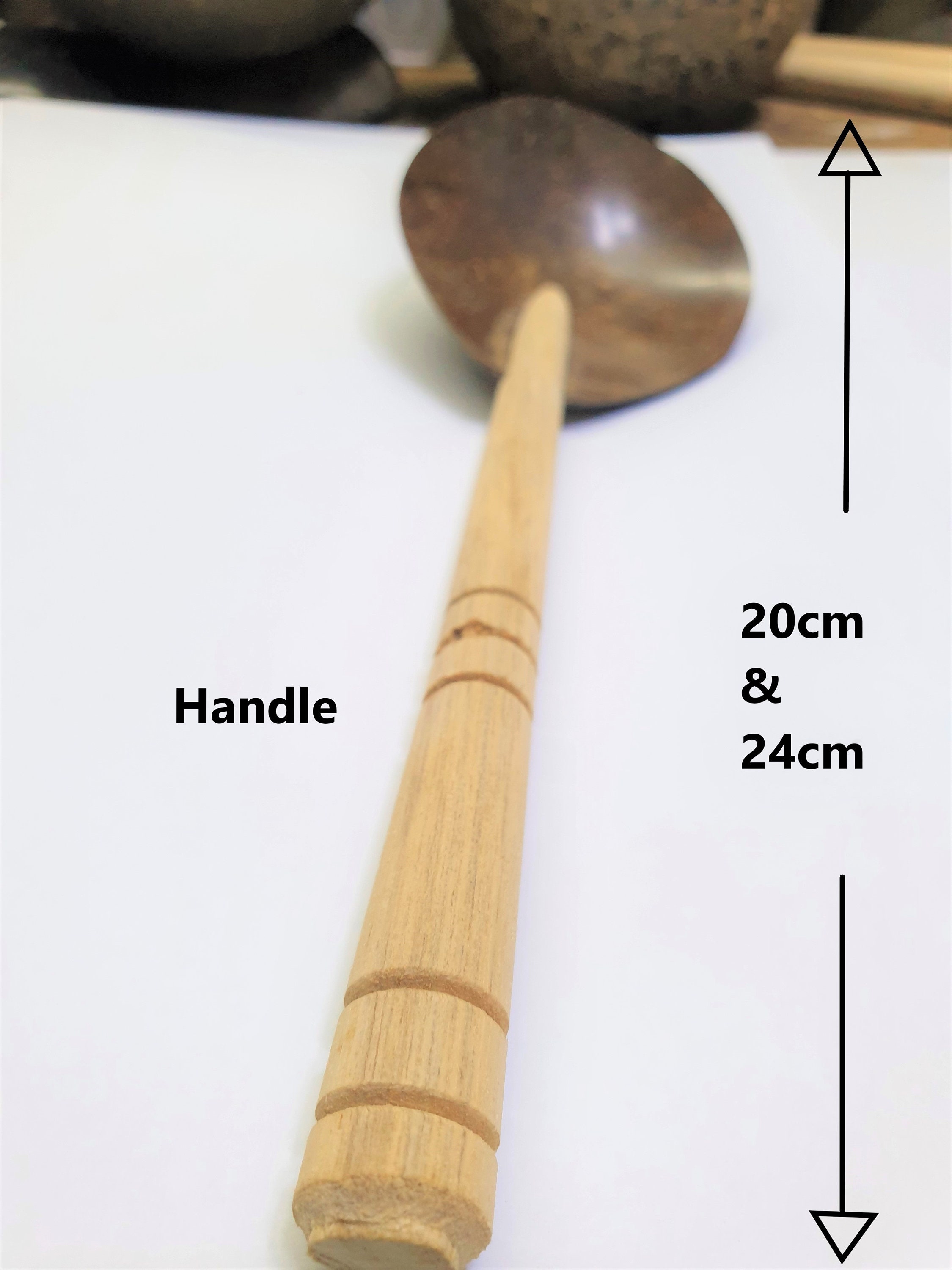 Handmade Coconut Shells Wooden Spoons 20'',24'' Cooking Spoon, Hand ...