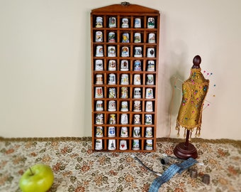 Vintage Thimble Collection With Hand Crafted Display Rack 15 Vintage ...