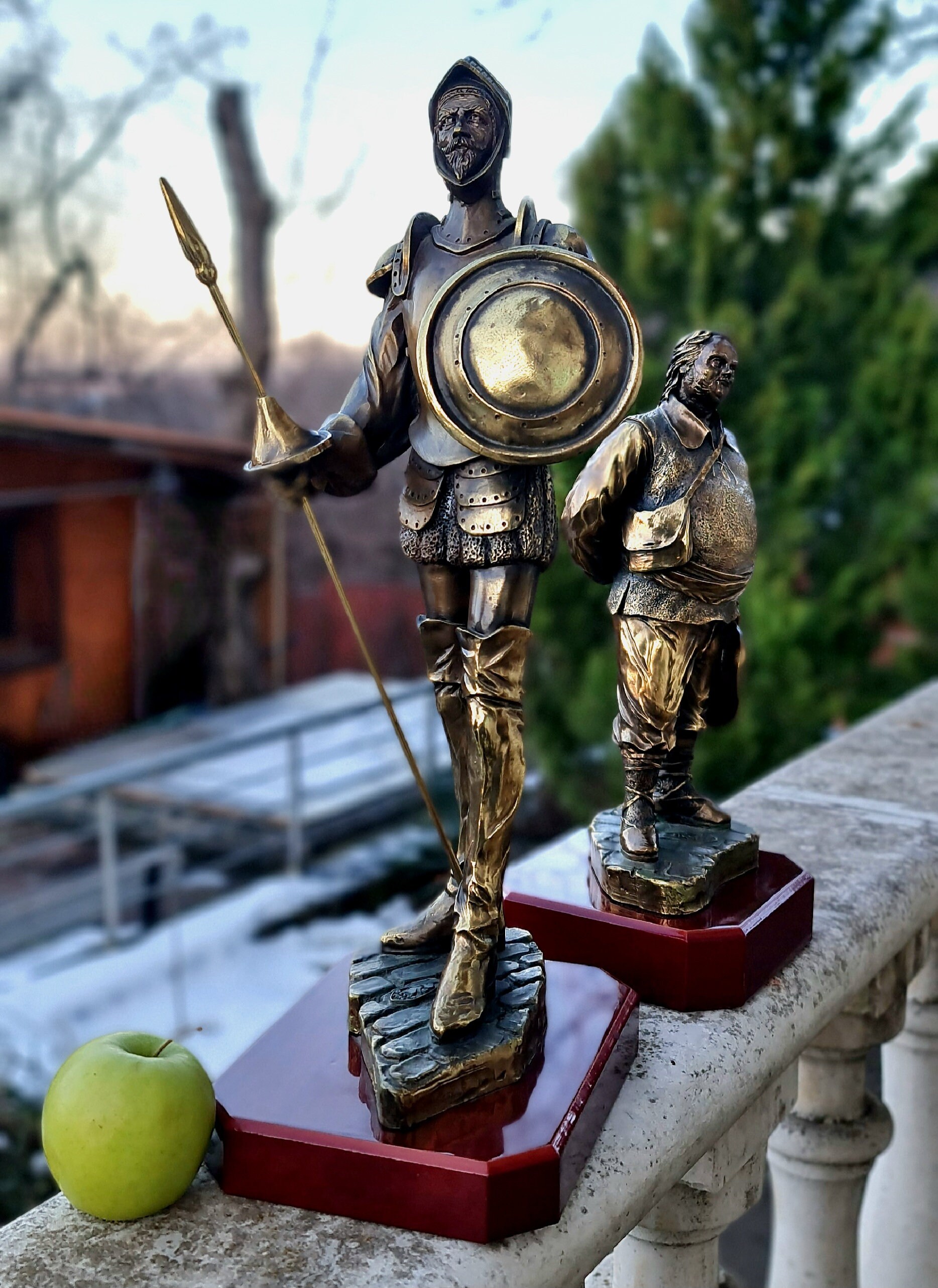 Set of Two Large Vintage Bronze/ Brass Sculptures/ Figurines/ - Etsy