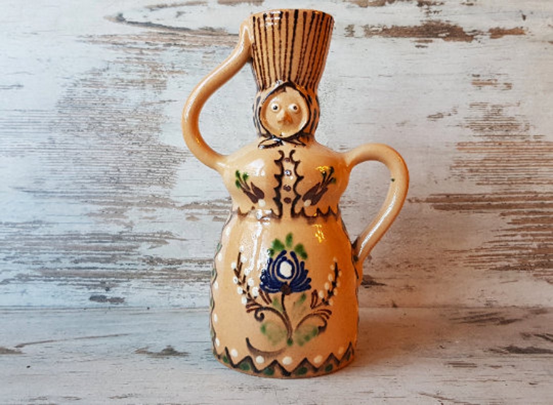 1970's, Vintage Hand-made Ceramic Pitcher/ Vase, Signed by the Author ...