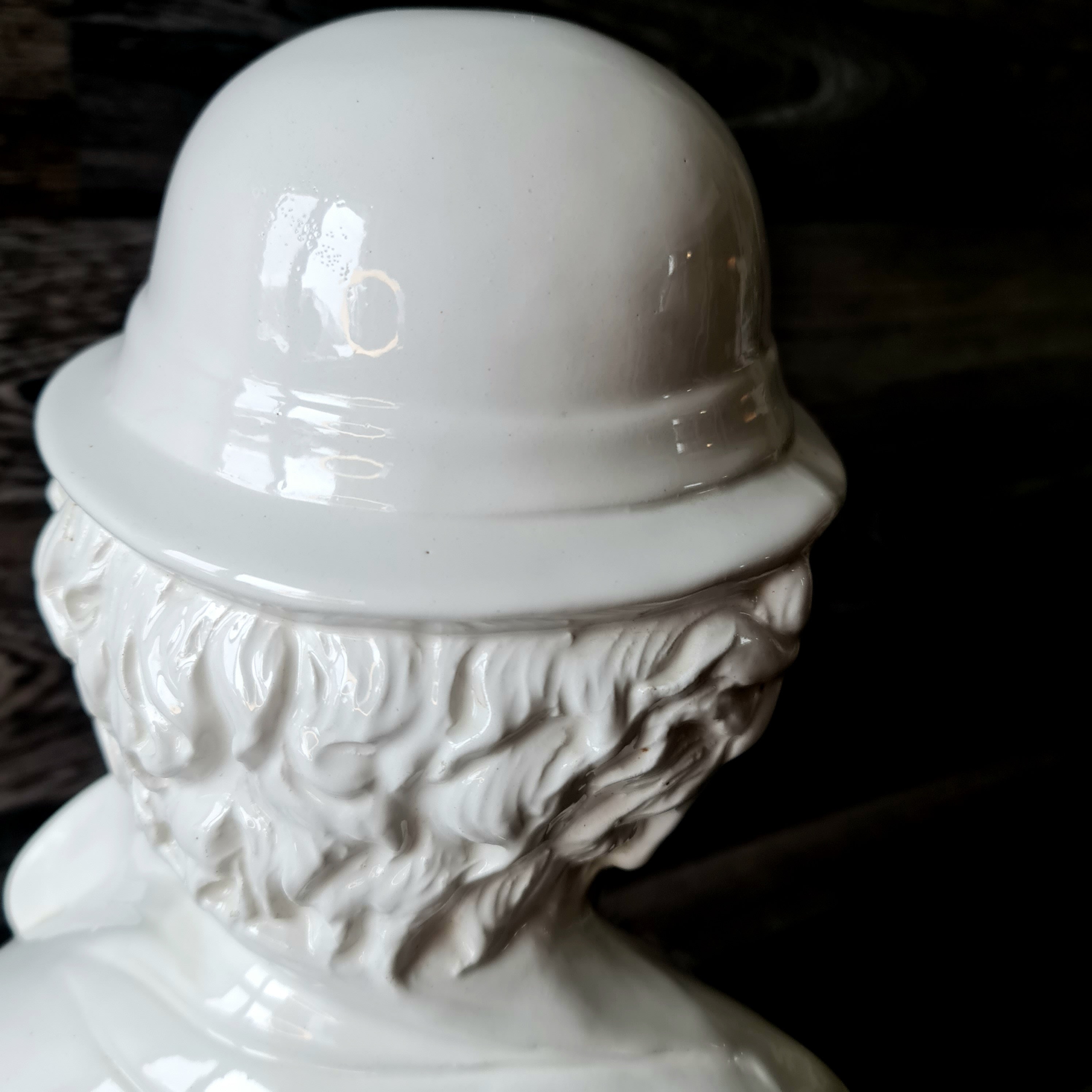 Peter Mook, Charlie Chaplin White Porcelain Bust Sculpture With Gold ...