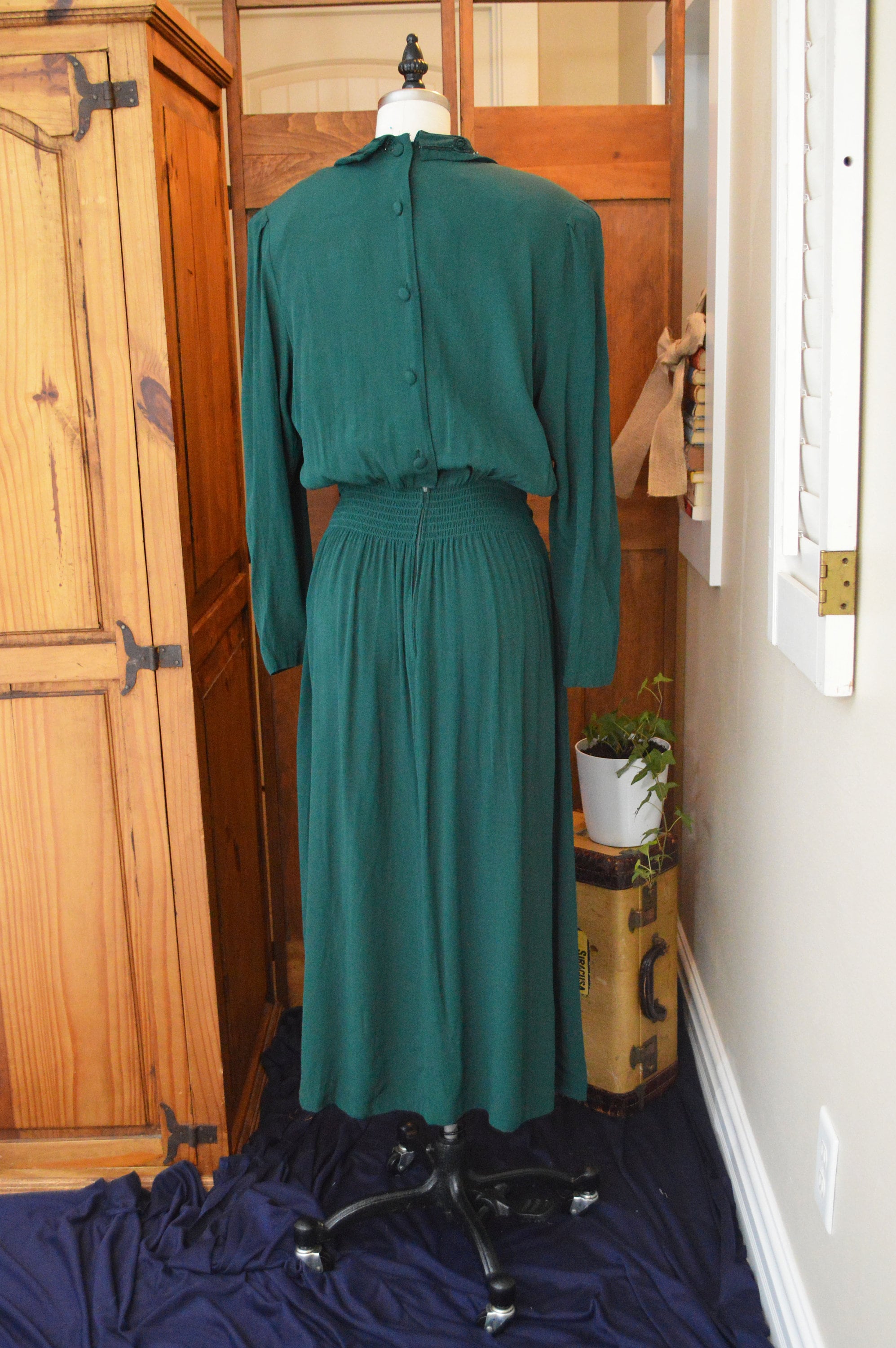 Karin Stevens 1980s Emerald Green Dress - Etsy
