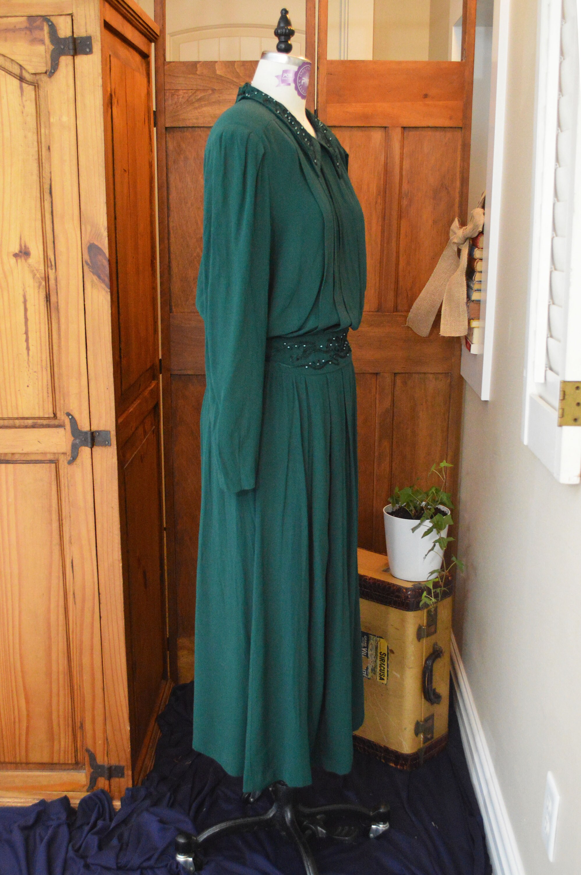 Karin Stevens 1980s Emerald Green Dress - Etsy