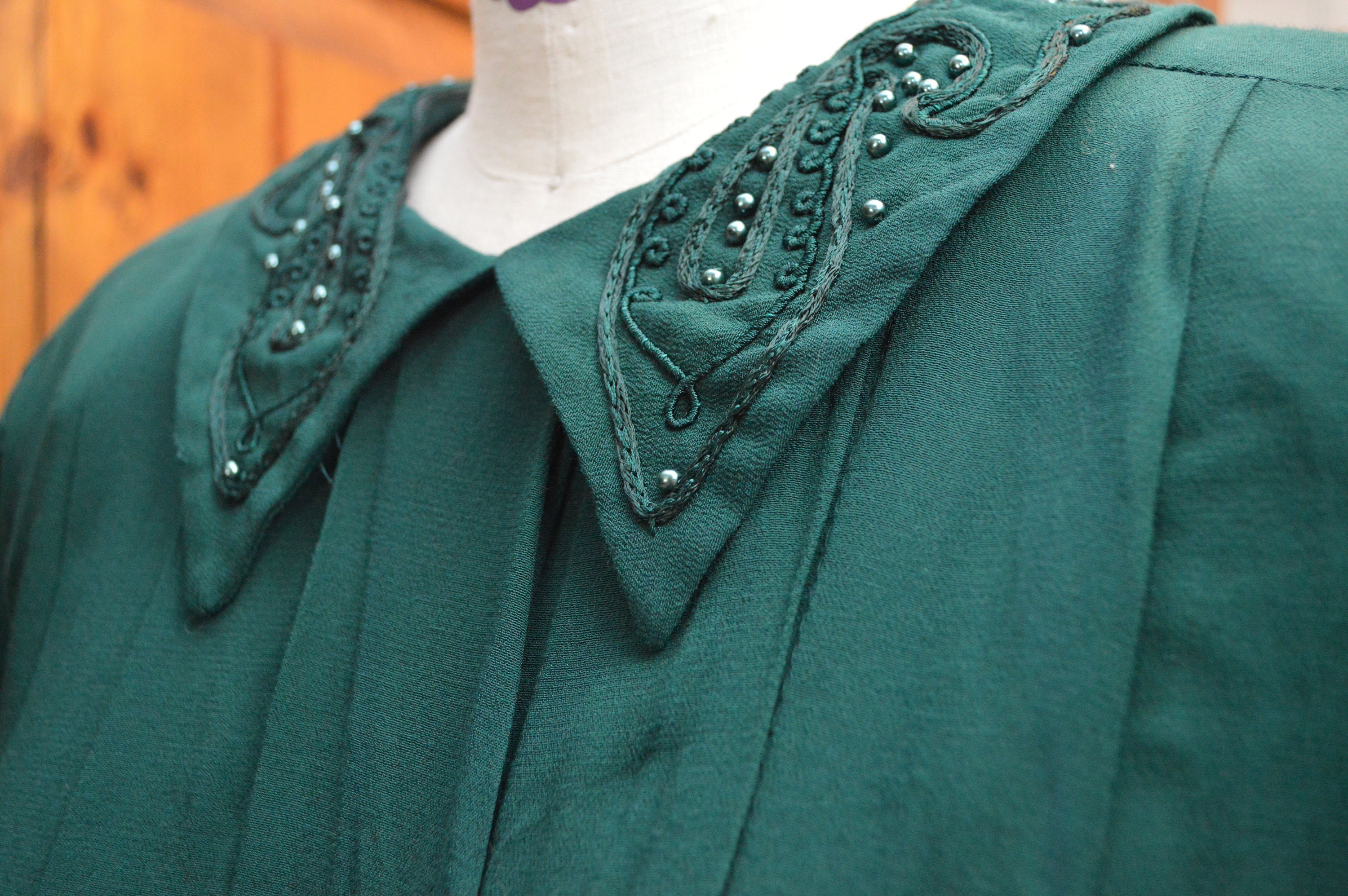 Karin Stevens 1980s Emerald Green Dress - Etsy