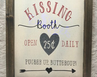 Kissing Booth Sign | Etsy