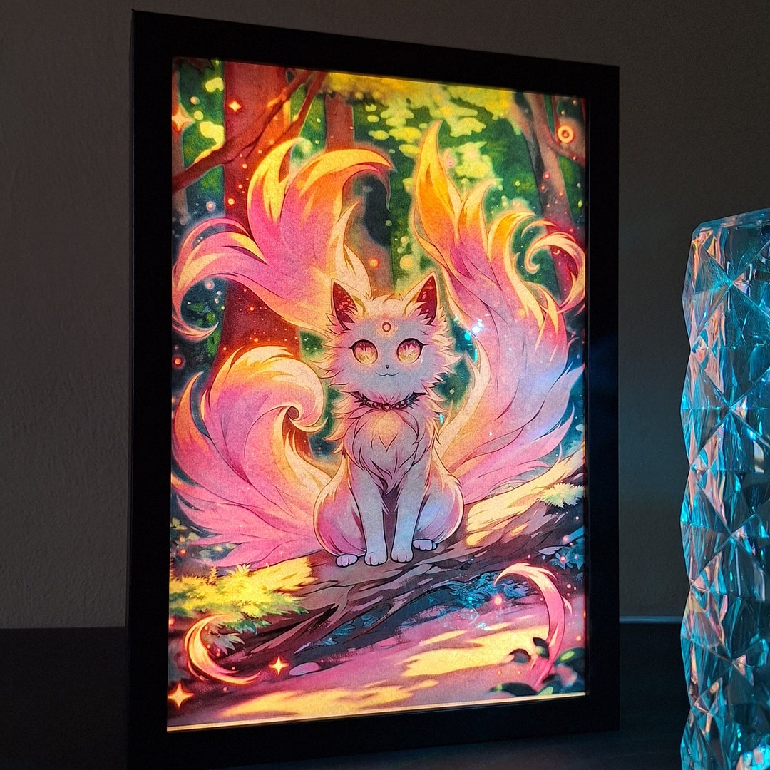 Mystical Enchanted Forest Cat, Light Art Painting, Lightbox, DIY ...