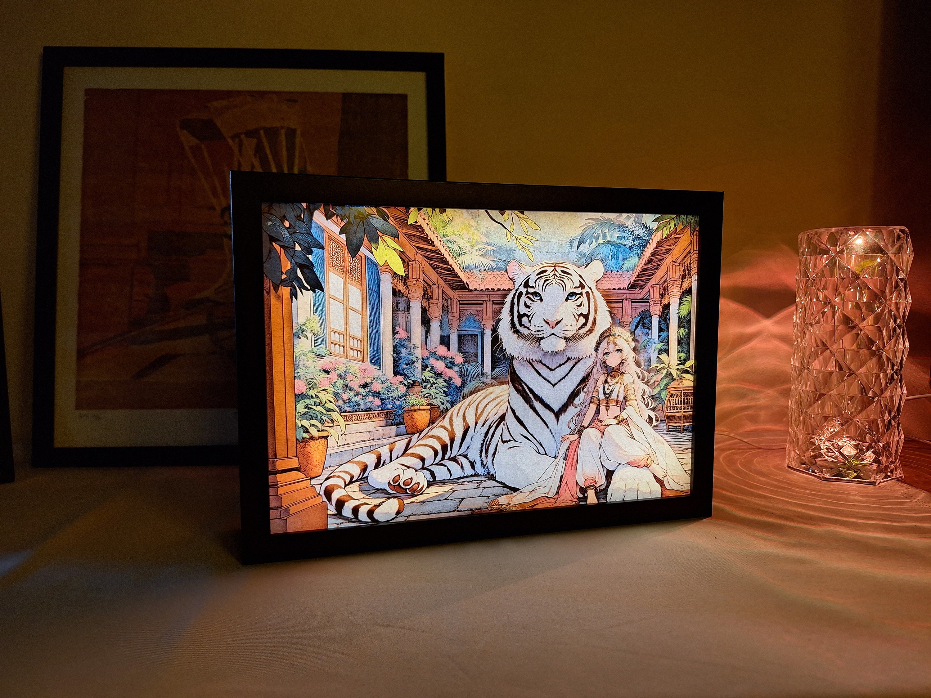 Majestic White Tiger, Princess, Garden, Light Painting, Lightbox, DIY ...
