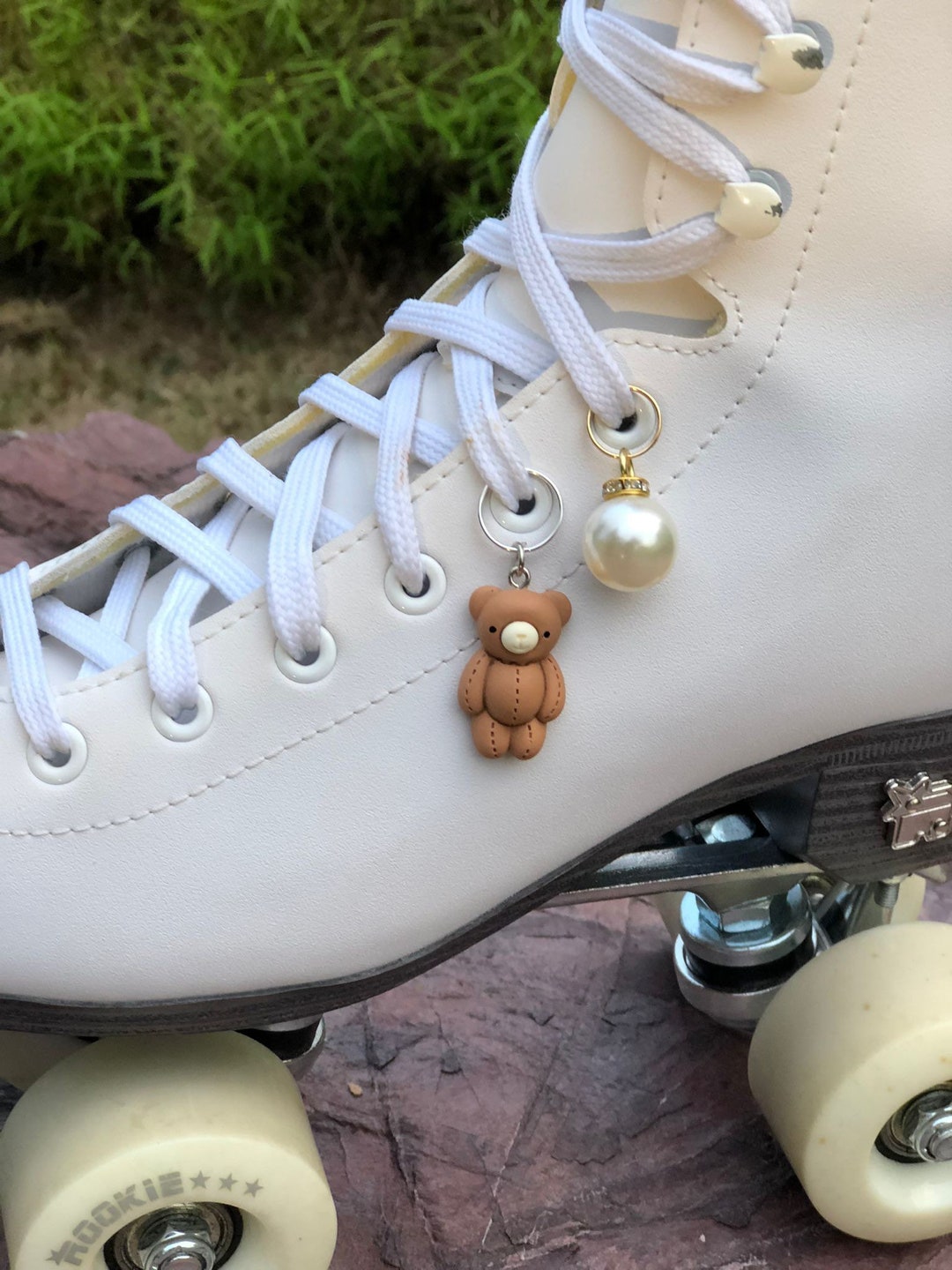 Bear / Pearl Flower Charm Roller Skate Accessories - Sold in Singles ...