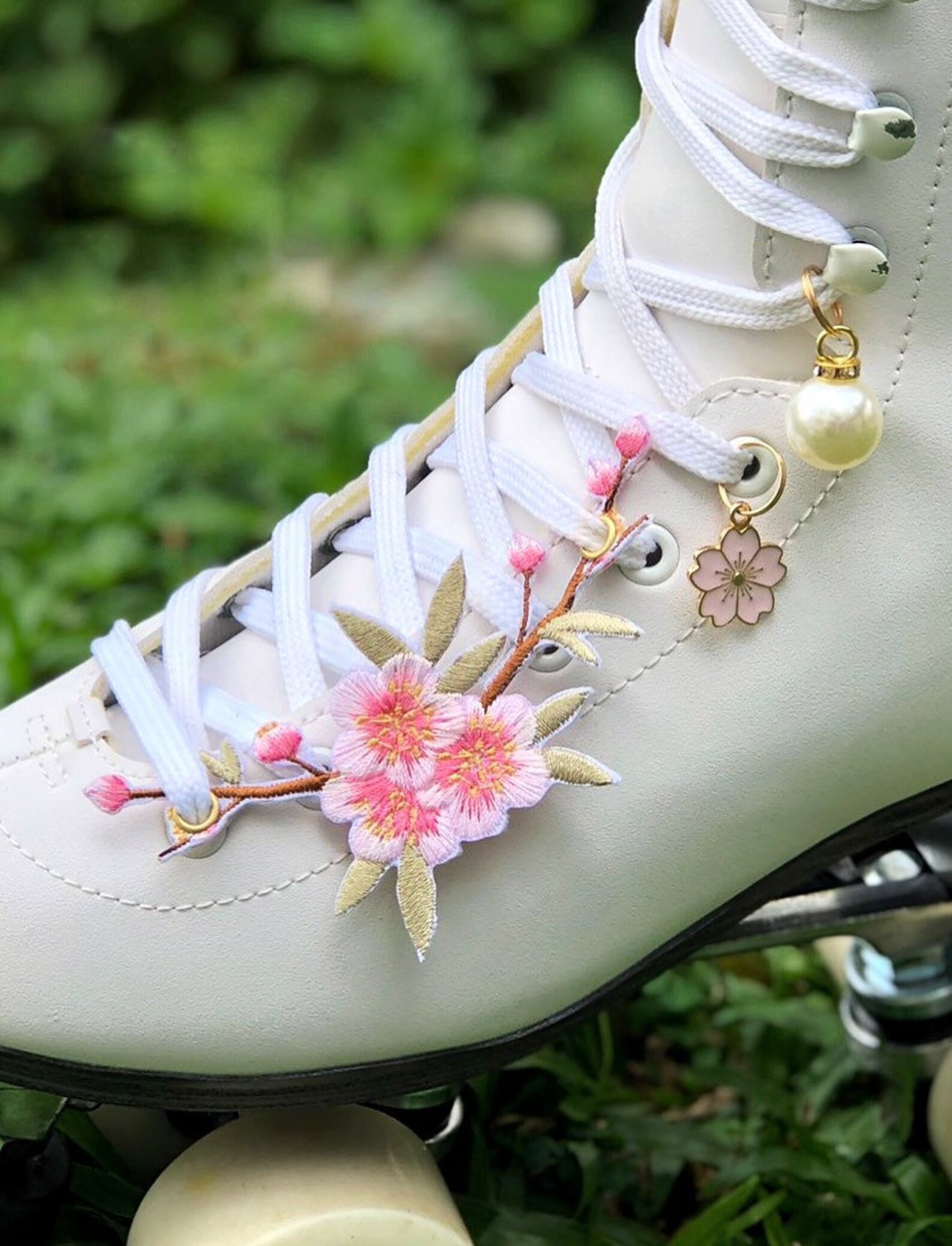 Sold in Singles - Sakura Flower Lace Chain Roller Skate Accessories ...