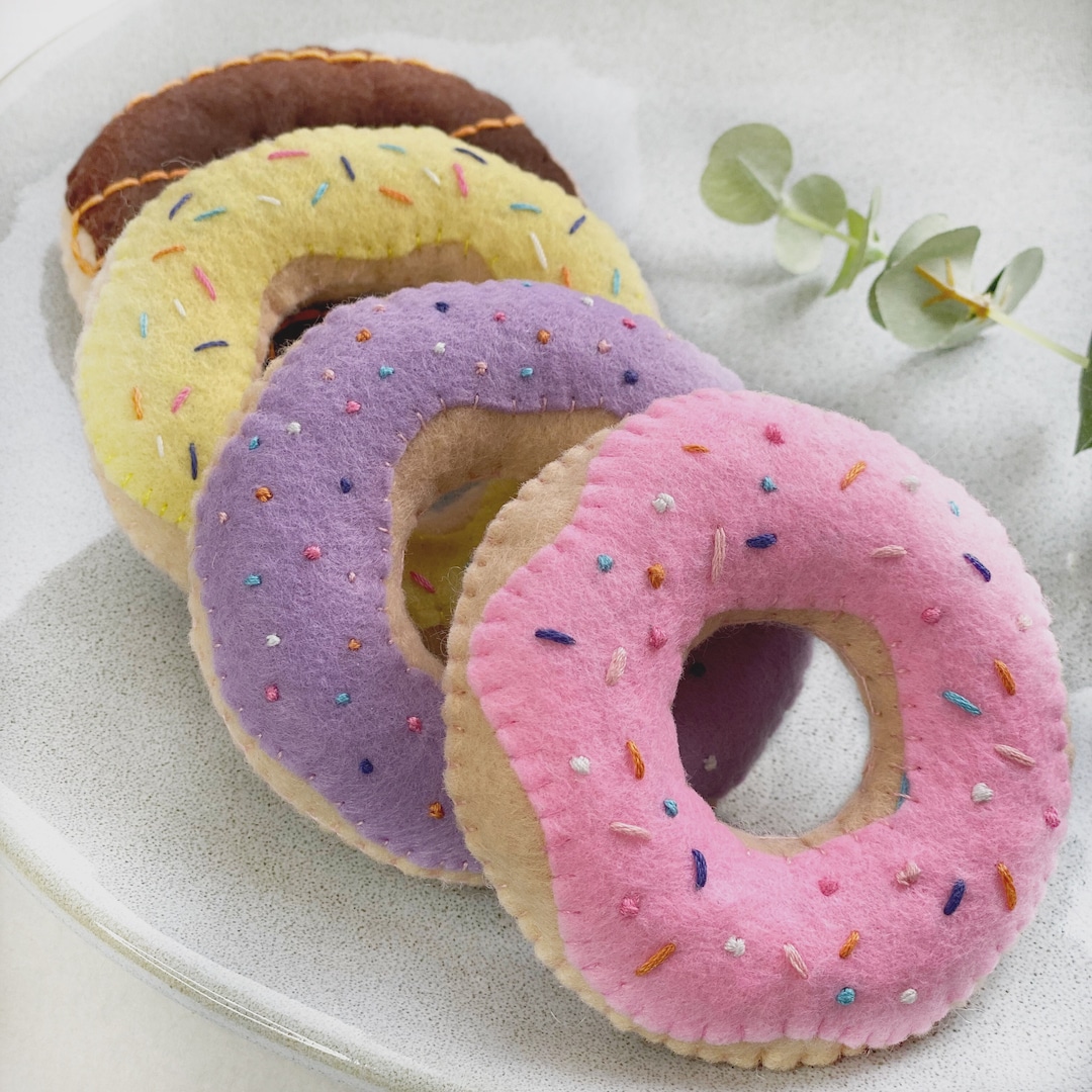 Felt Donuts Play Food Set | Montessori Pretend Play | Handmade Soft ...