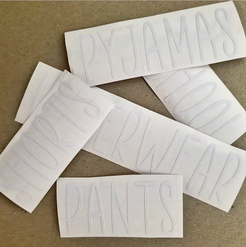 Wardrobe Labels SVG, Clothes Labels, Vinyl Wardrobe Decals, Bedroom ...