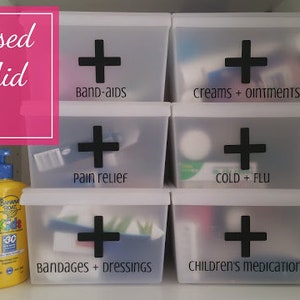 First Aid Kit Labels SVG, Medicine Organization Decals (digital ...