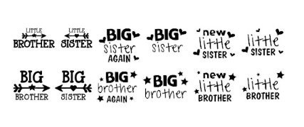 SVG Big Brother, Big Sister, Little Brother, Little Sister Decal, Birth ...