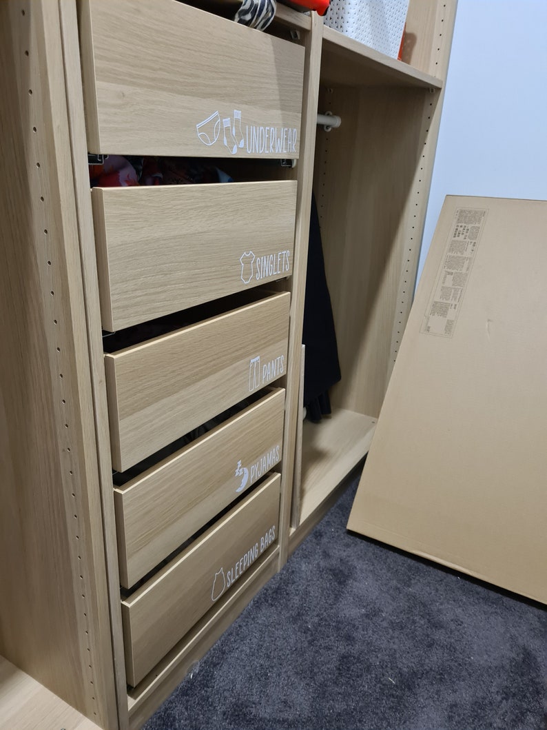 Wardrobe Labels SVG, Clothes Labels, Vinyl Wardrobe Decals, Bedroom ...