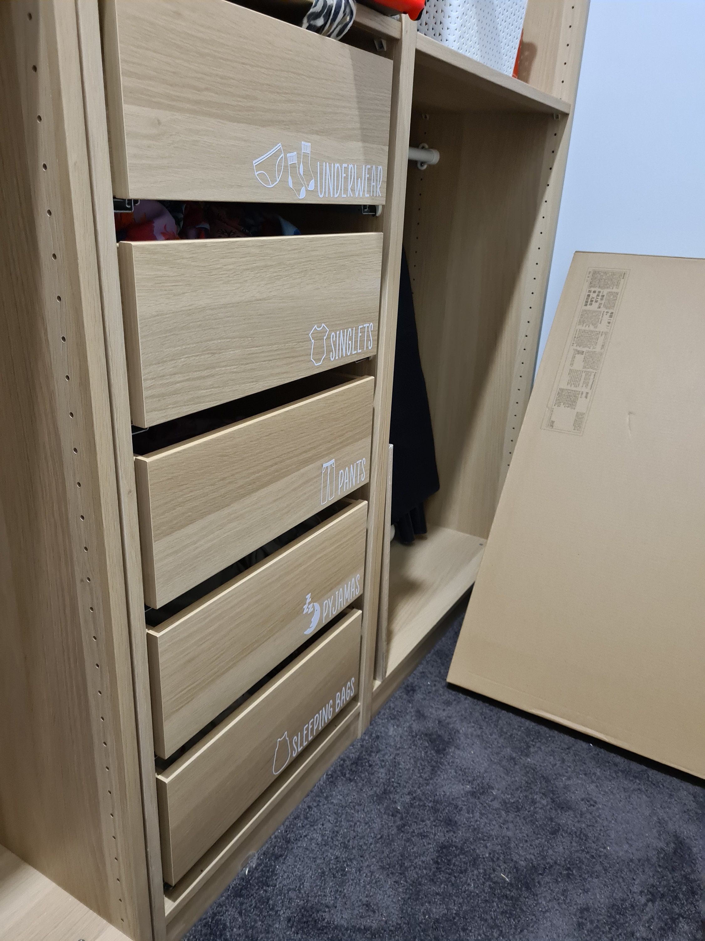 Wardrobe Labels SVG, Clothes Labels, Vinyl Wardrobe Decals, Bedroom ...