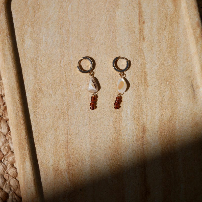 Gold Abalone Earring Hoops - Etsy