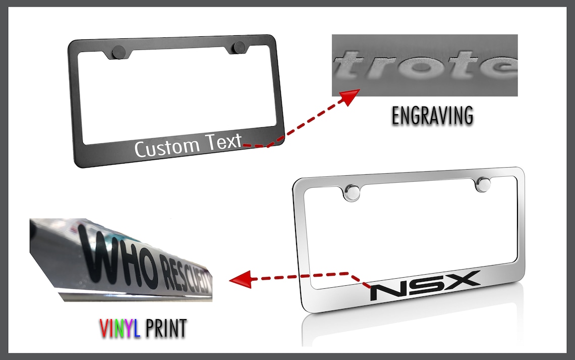 Custom License Plate Frames for Cars, Customized Design Metal License ...