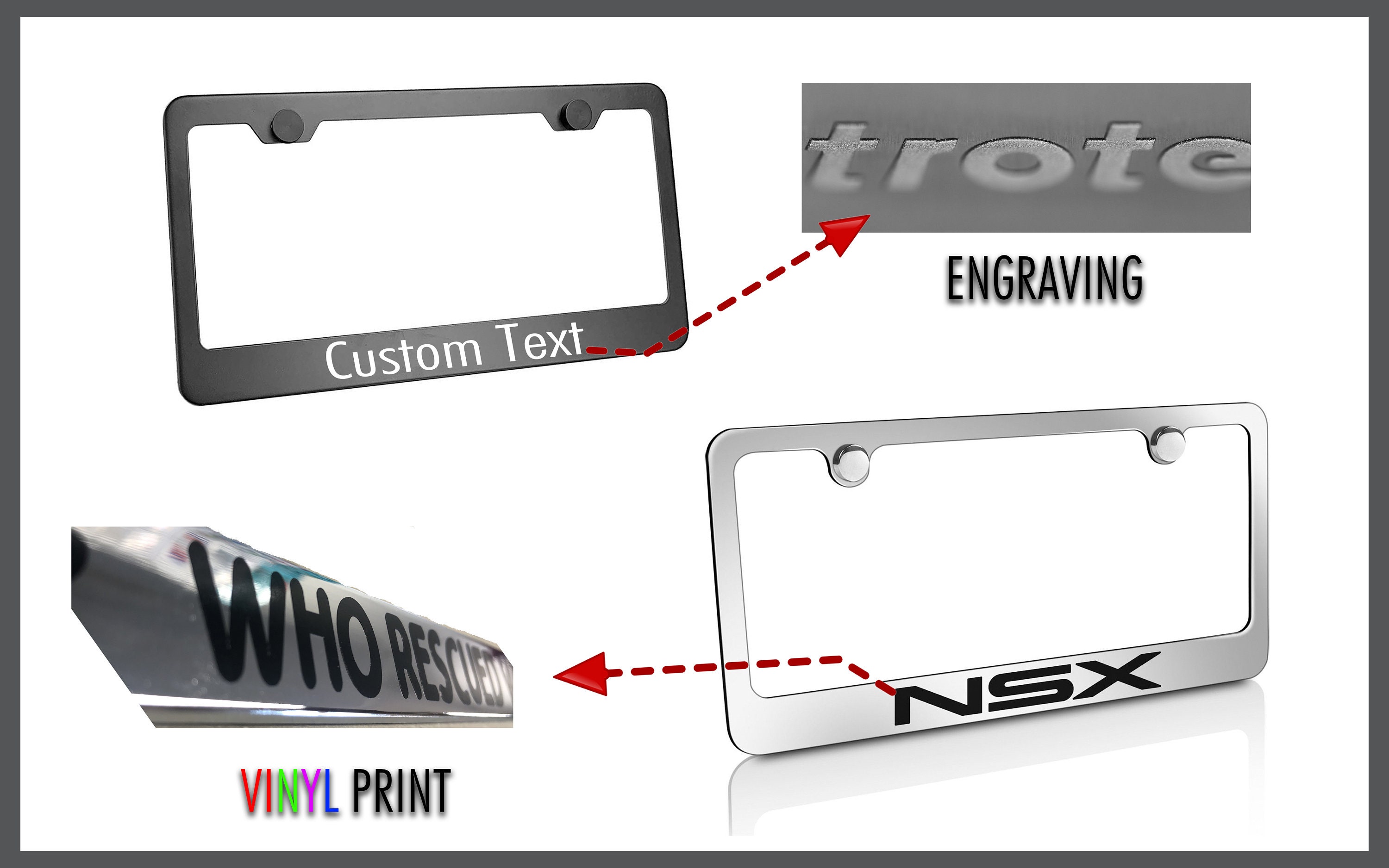 Customized Heavy Duty License Plate Frame Laser Engraved - Etsy