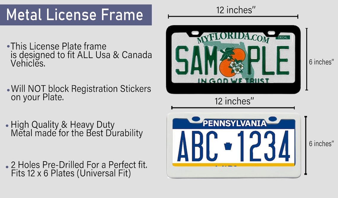 Customized Heavy Duty License Plate Frame Laser Engraved - Etsy