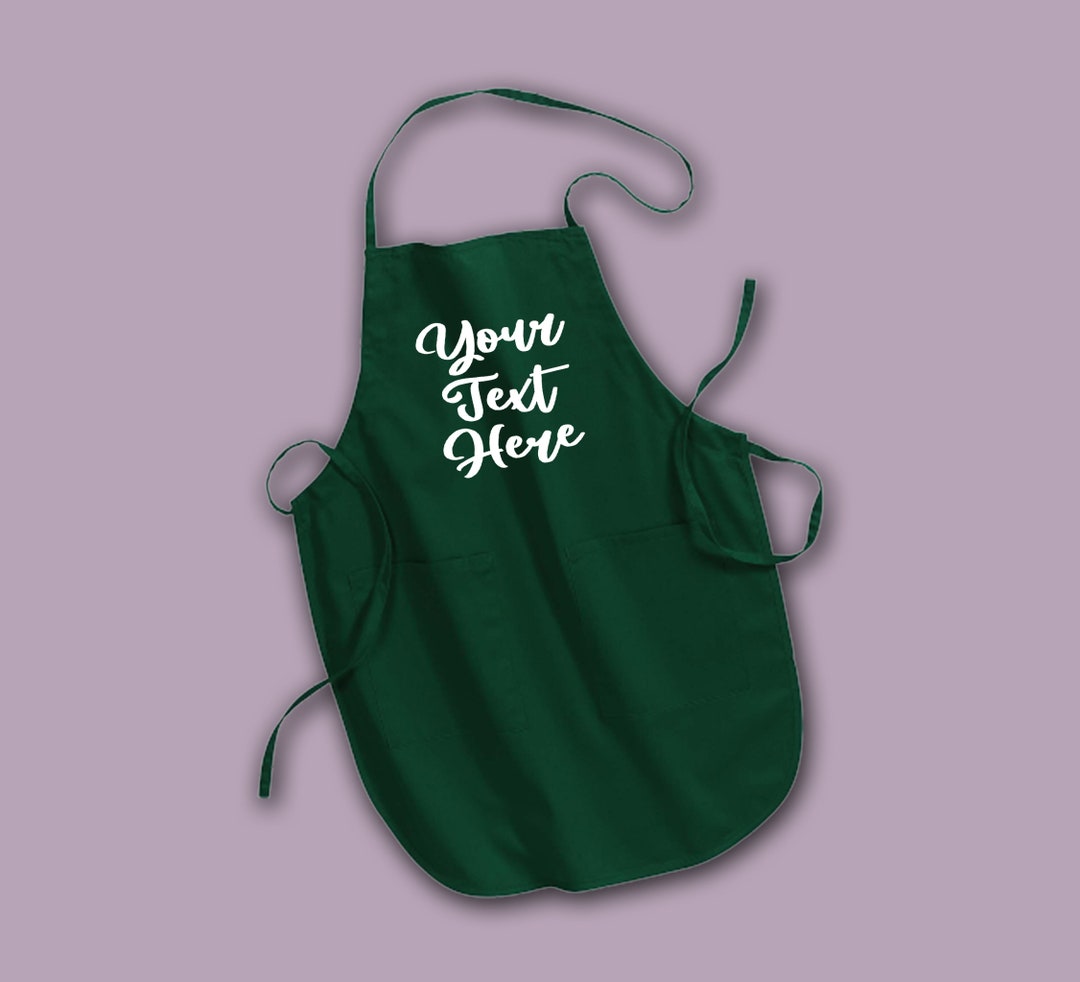 Custom Apron for Men & Name Text Logo Image Photo Grill Cook Chef Apron ...