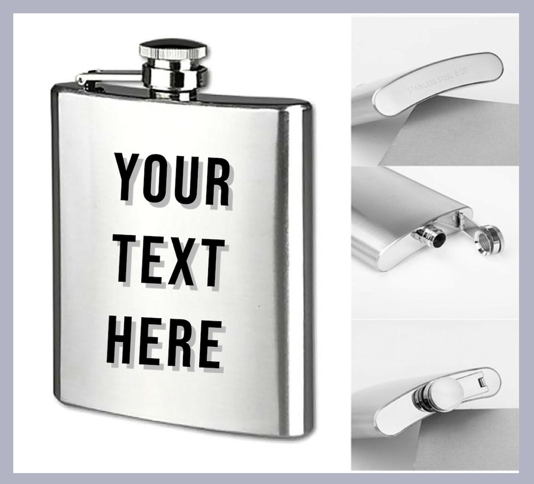 Custom Flask Engraved With Name & Date Groomsman Gifts Personalized 6oz ...