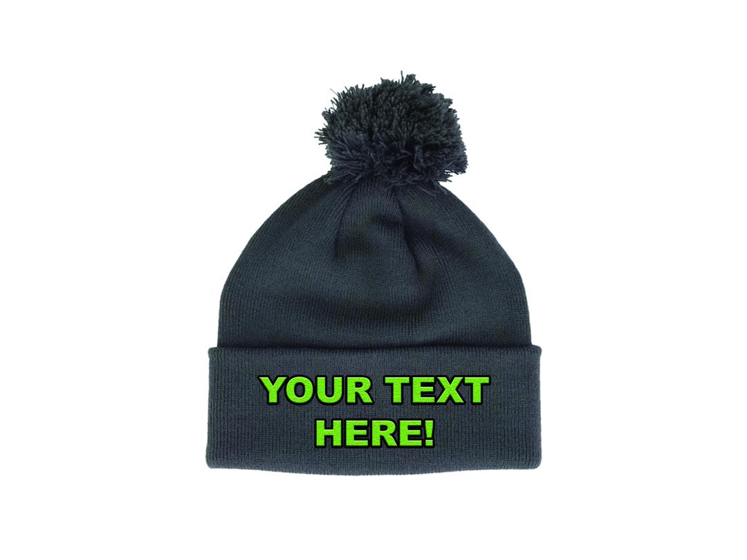 Custom Winter Hats for Events – Personalized Pom Pom Beanies - Etsy