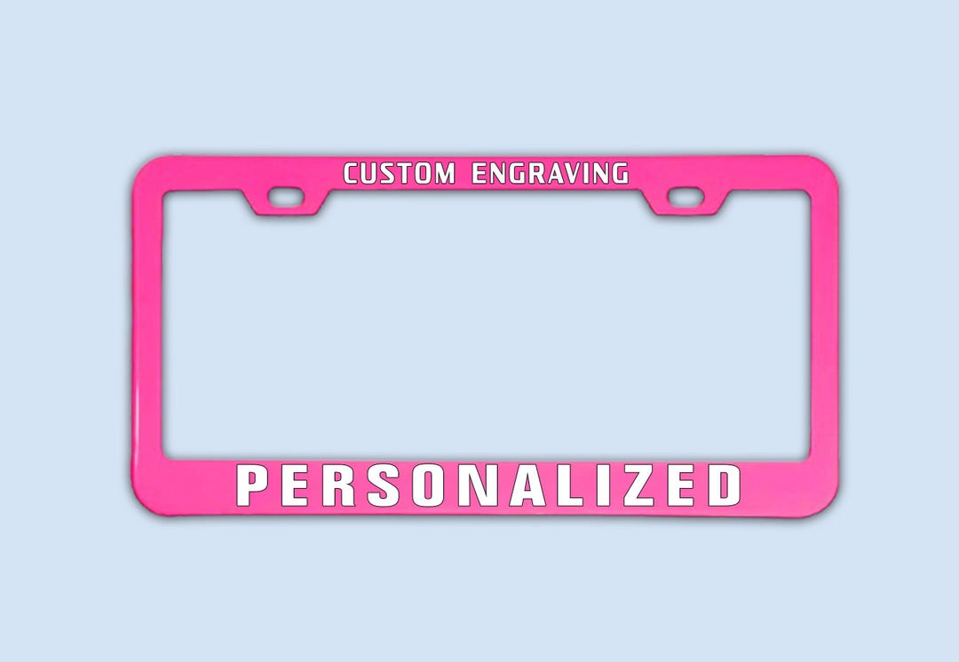 Chrome License Plate Frame – Heavy Duty – Custom Text – High Quality ...