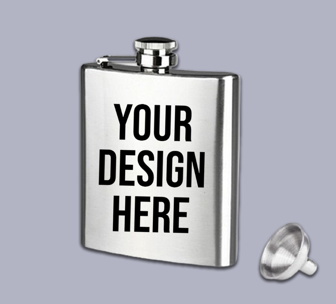 Flask for Liquor Matte Black Stainless Steel Leakproof Engraved 7oz ...