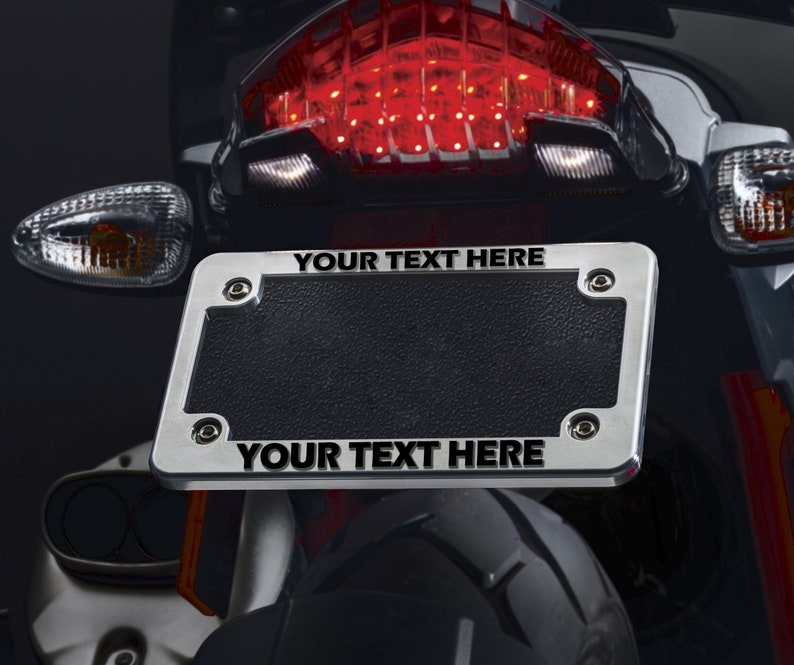 MOTORCYCLE CUSTOM TEXT Motorcycle License Plate Frame Bike - Etsy