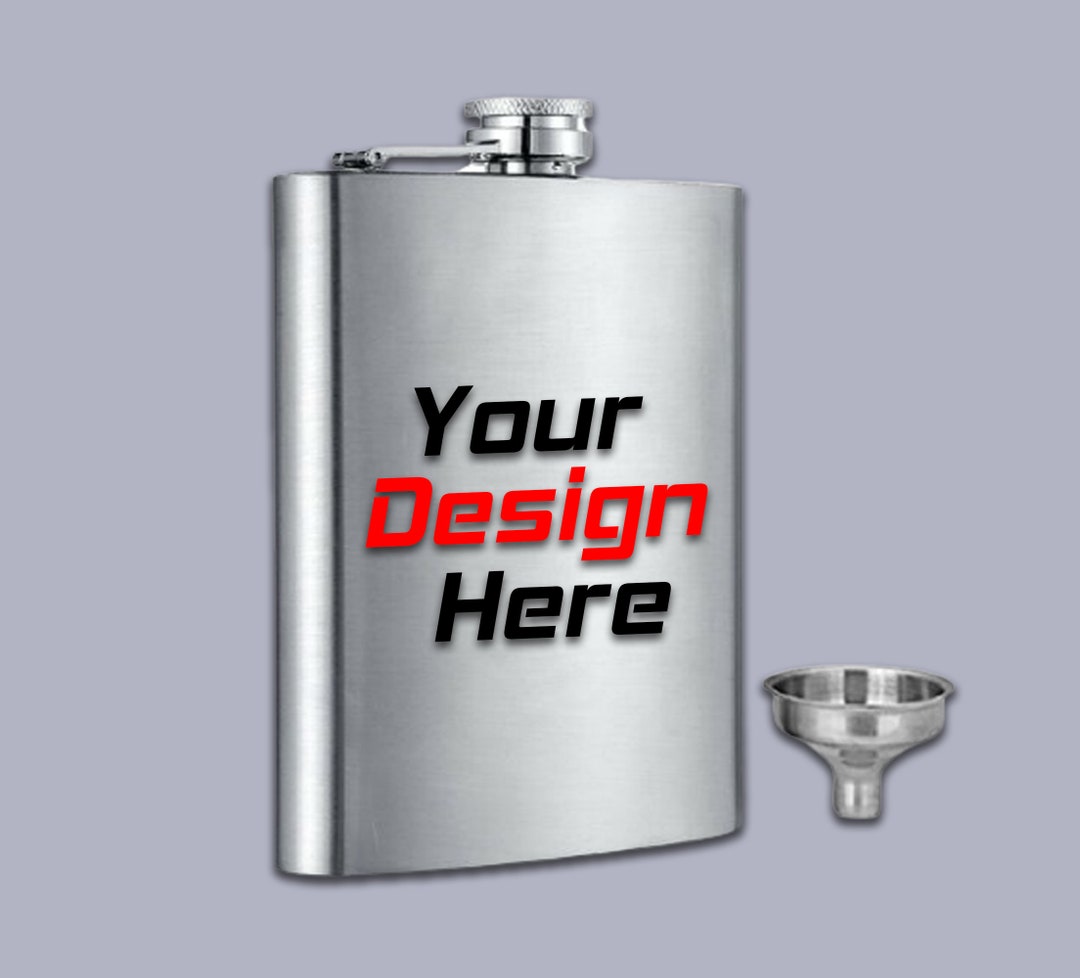 Personalized Etched Flask With Custom Your Text Here | Your Text Here ...