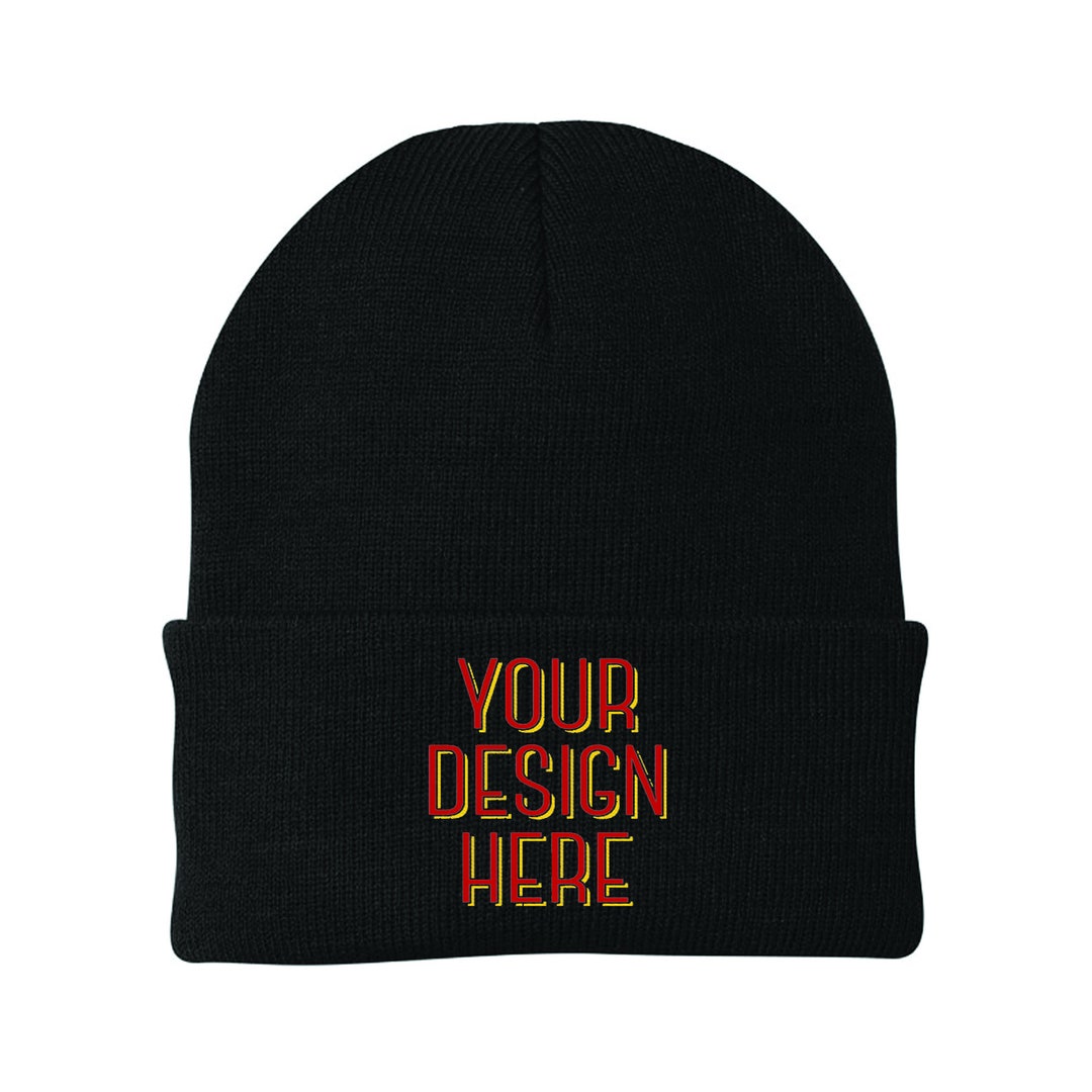 Personalized Custom Made Beanie LOGO Design Text Embroidered Gift Knit ...