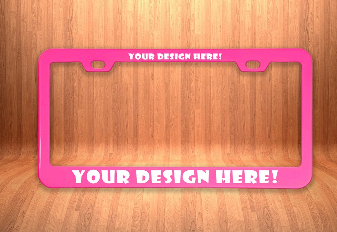 Aluminum Metal Hot Pink License Plate Frame Custom Personalized Tag ...