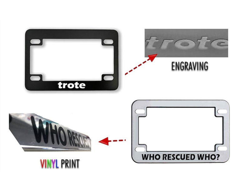 MOTORCYCLE CUSTOM TEXT Motorcycle License Plate Frame Bike | Etsy