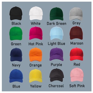Hats for Men & Women Custom Personalized Text Round Bill Baseball Cap ...