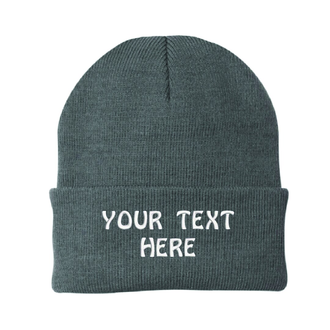 Custom Text Beanie Your Text Here Custom Hat Custom Monogram Custom ...