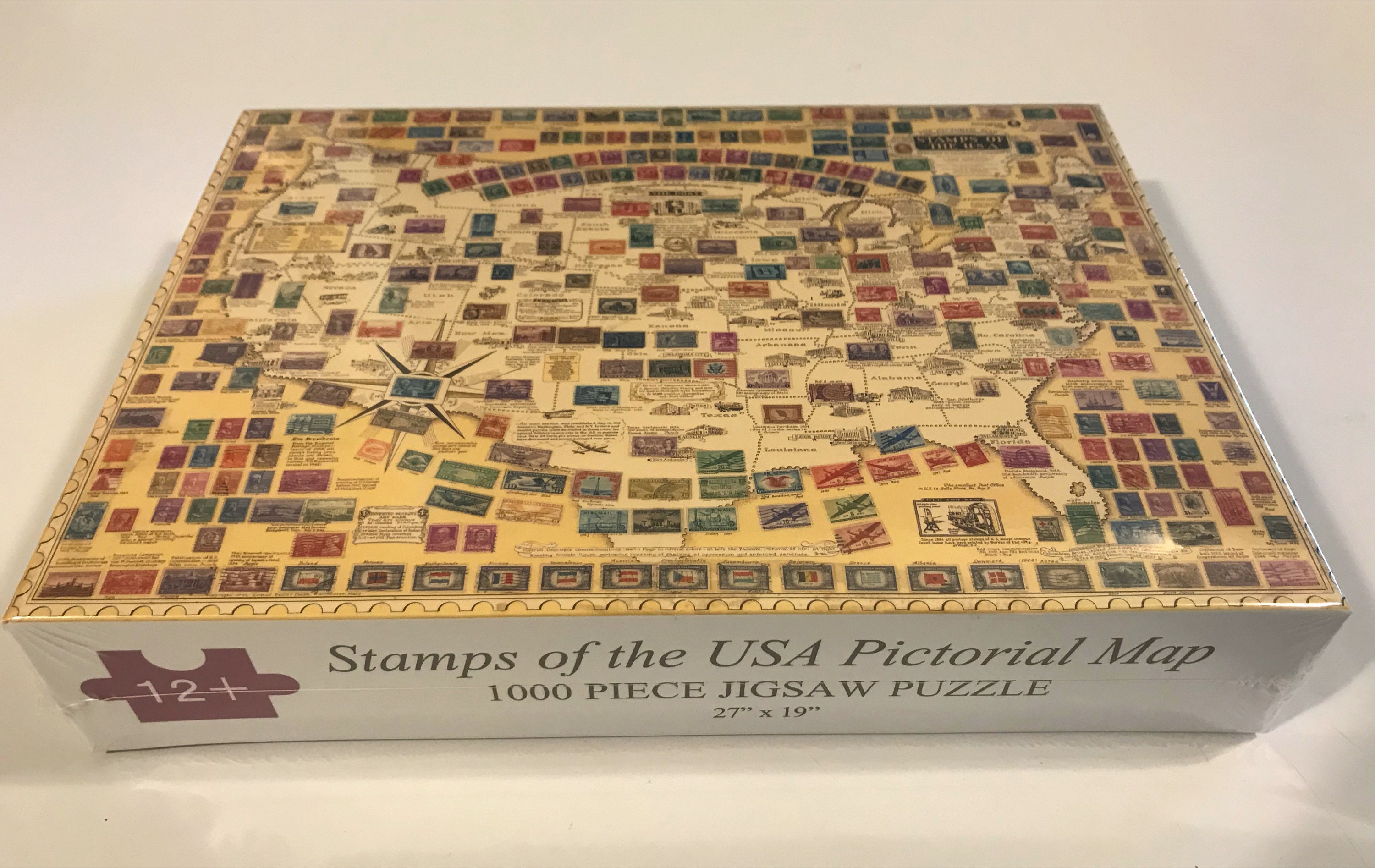 Stamps of the USA Pictorial Map 1000 Piece Jigsaw Puzzle - Etsy