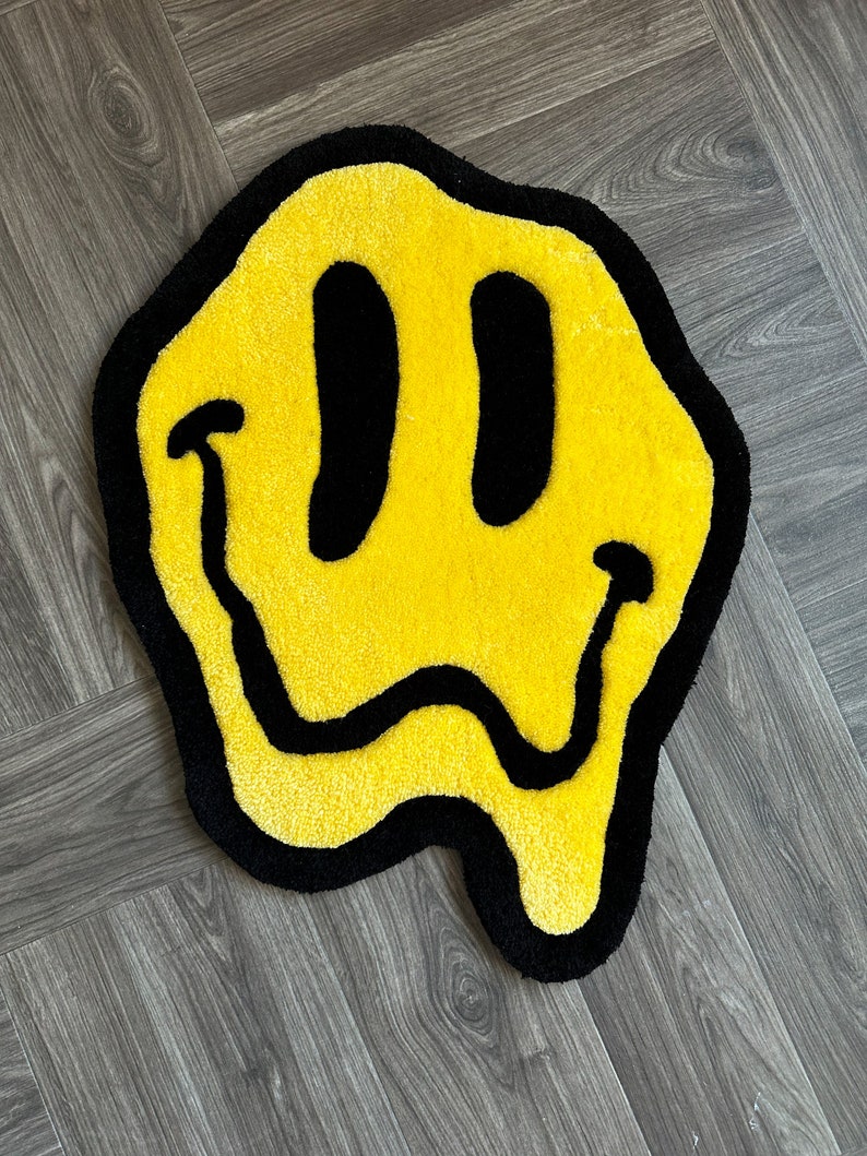 Smiley Face Rug , Custom Rug . Rugs for Bedroom Aesthetic , Hand Tufted ...