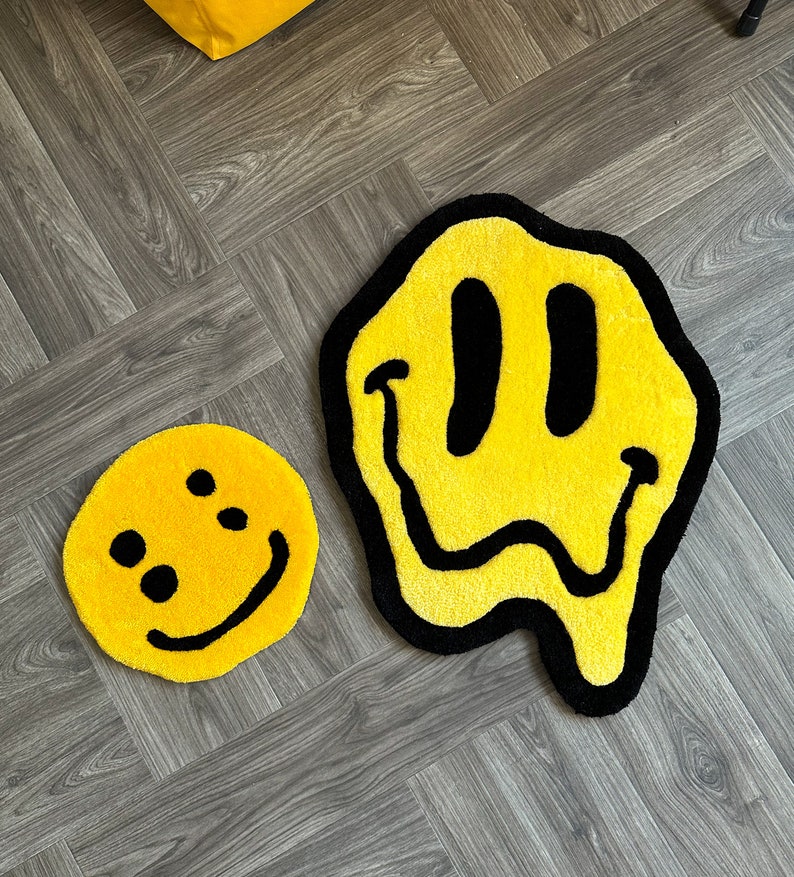 Smiley Face Rug , Custom Rug . Rugs for Bedroom Aesthetic , Hand Tufted ...