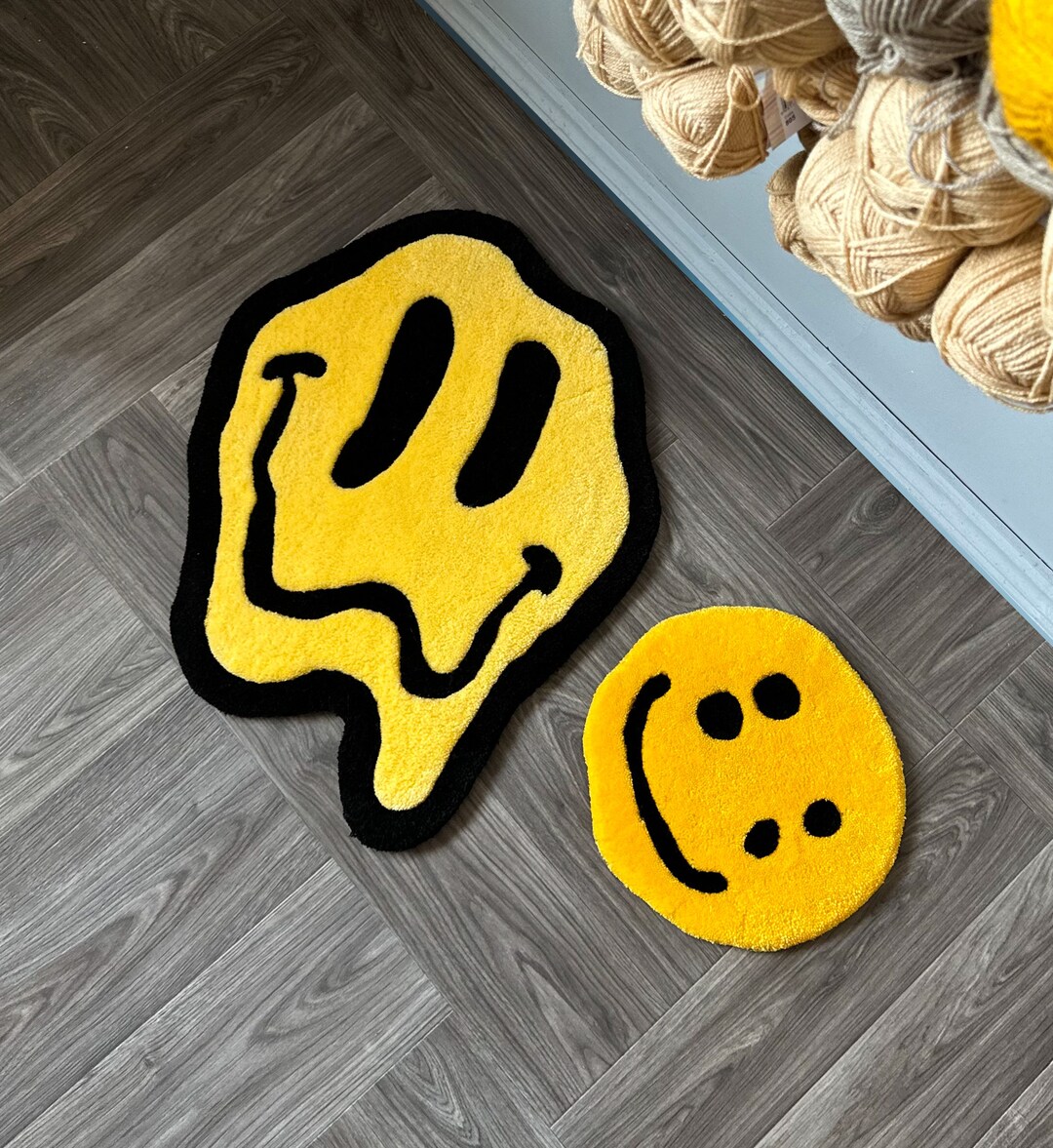 Smiley Face Rug , Custom Rug . Rugs for Bedroom Aesthetic , Hand Tufted ...