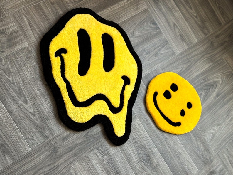 Smiley Face Rug , Custom Rug . Rugs for Bedroom Aesthetic , Hand Tufted ...