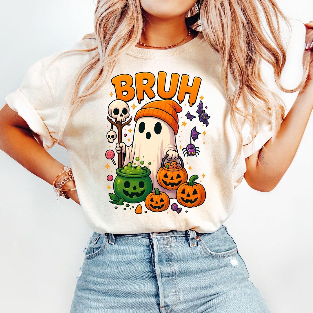 BRUH Ghost Halloween PNG | Cute Spooky Ghost Clipart | Trick or Treat ...