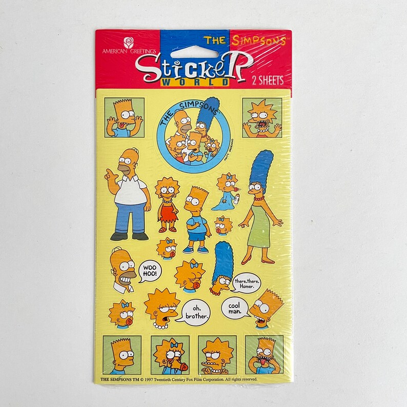 Vintage 1997 Deadstock the Simpsons Sticker Sheets by American ...