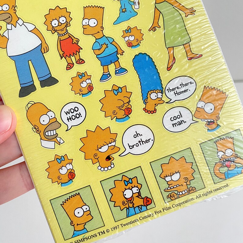 Vintage 1997 Deadstock the Simpsons Sticker Sheets by American ...