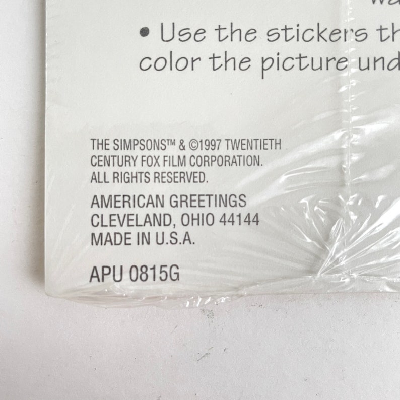 Vintage 1997 Deadstock the Simpsons Sticker Sheets by American ...