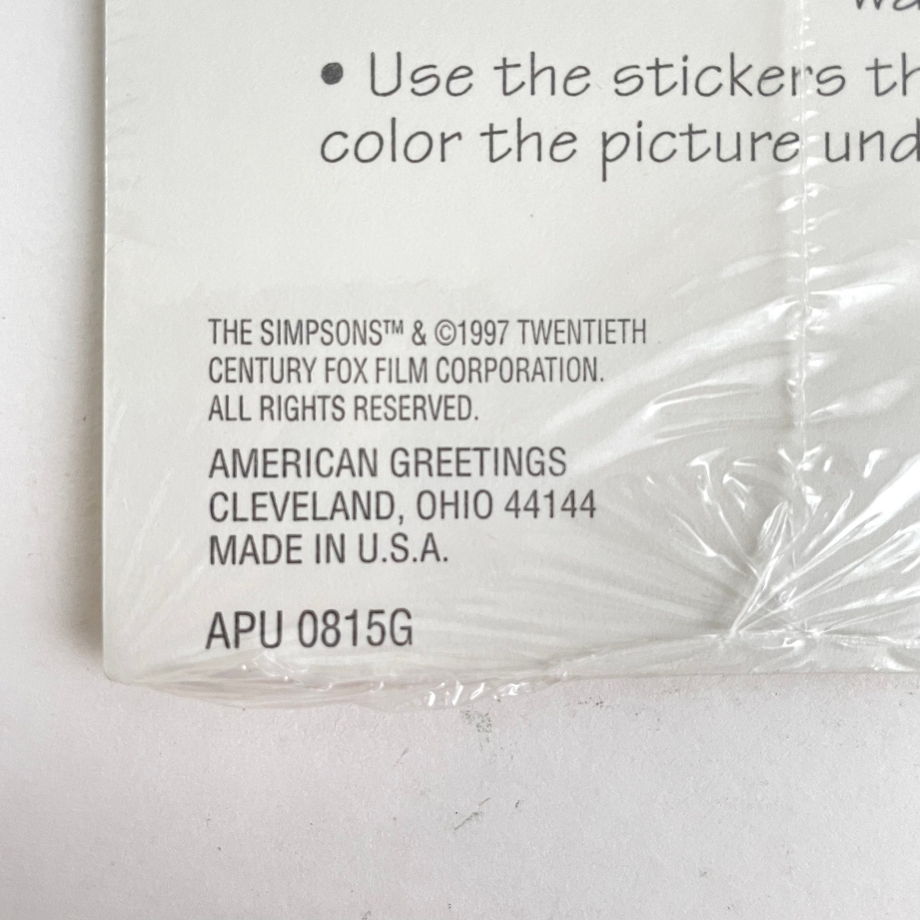 Vintage 1997 Deadstock the Simpsons Sticker Sheets by American ...