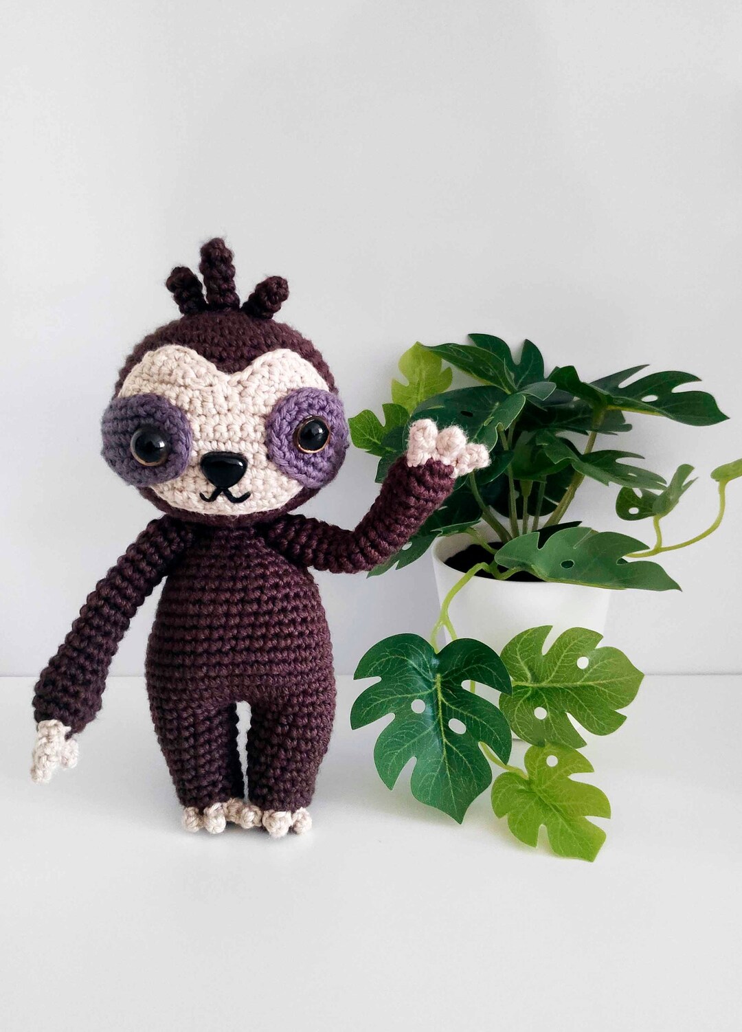 Crochet AMIGURUMI PATTERN: Sam the Sloth. DIY Crochet Tutorial for a ...