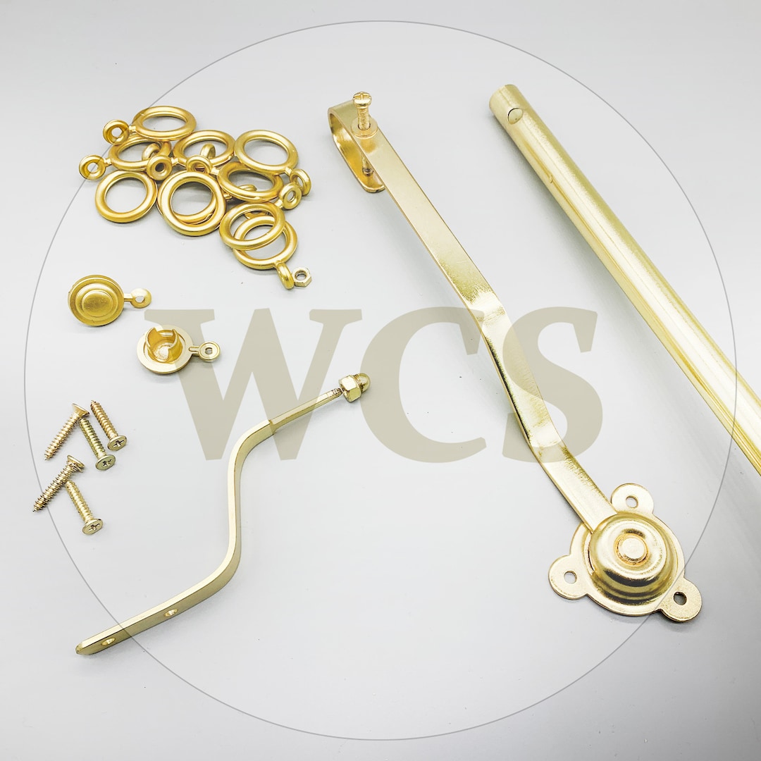 Brass Plated Rising Portiere Rod 42 Long for Curtains - Etsy