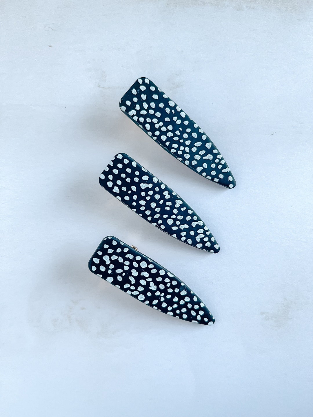 Spotted Clay Hair Clips Clay Clips Hair Clips Handmade Clips Clay ...