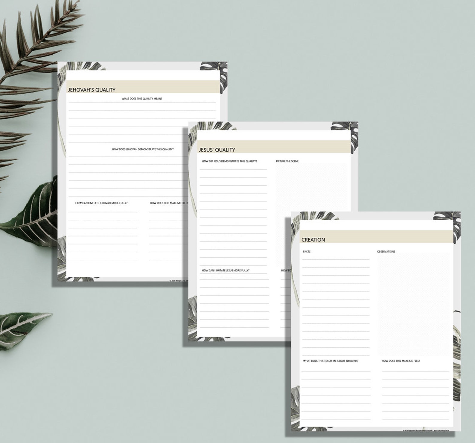 Printable Personal Study Journal JW Bible Study Journal | Personal ...