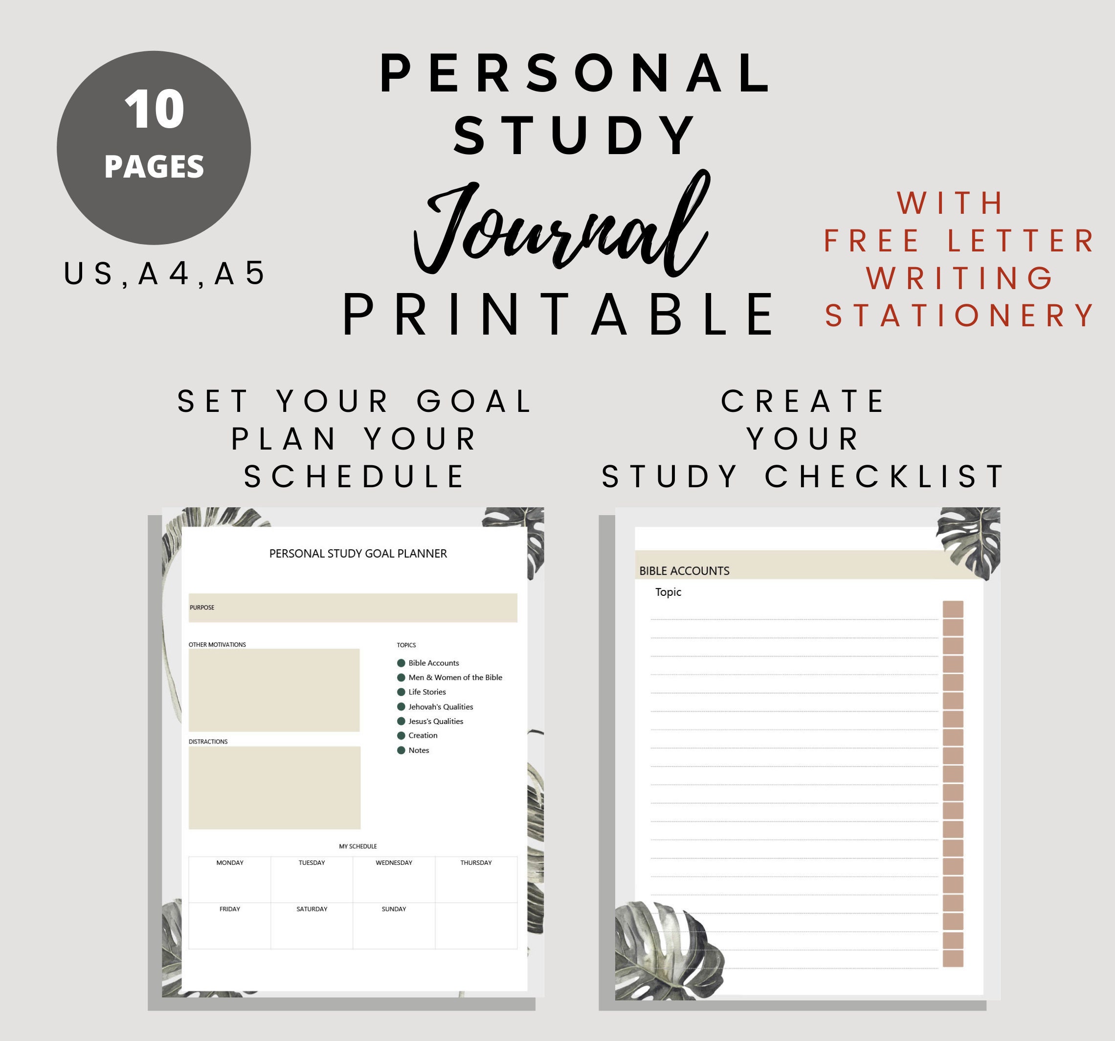 Printable Personal Study Journal JW Bible Study Journal - Etsy Australia